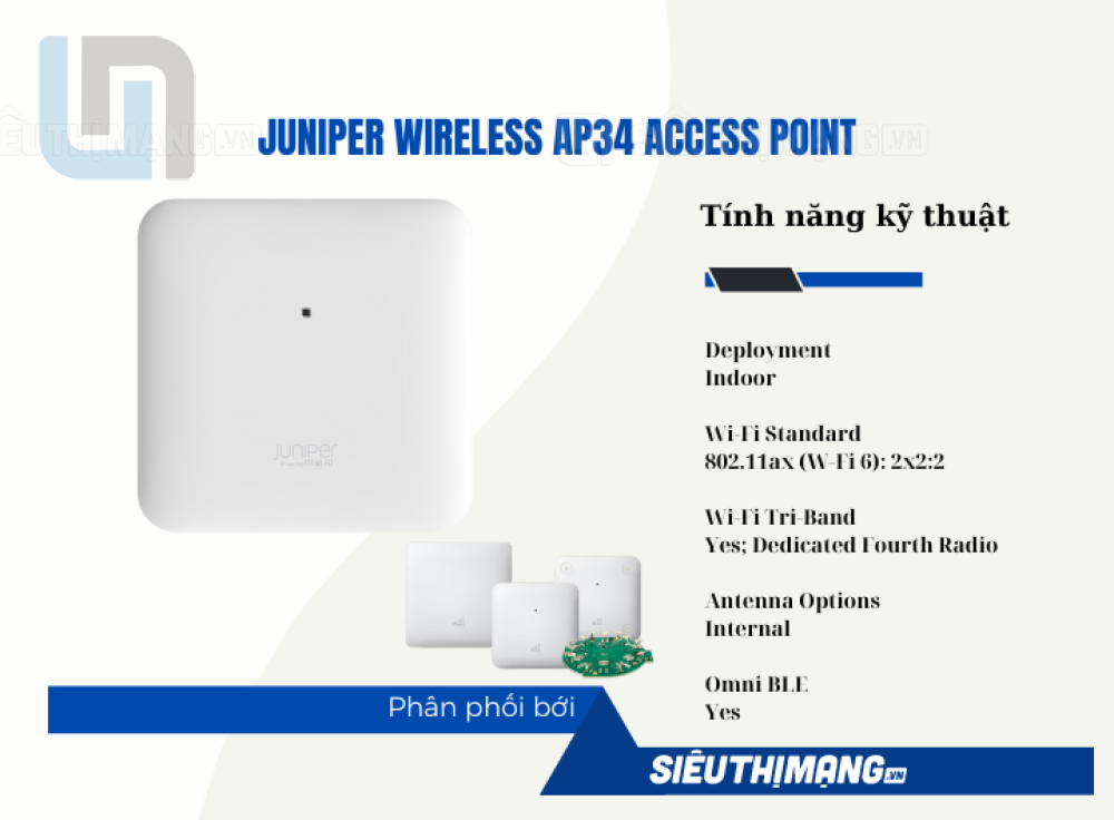 Juniper AP34-WW (Internal Antenna) 【Giá tốt số 1️⃣ Juniper Wireless ...
