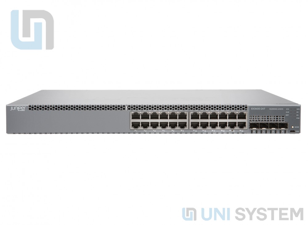 Juniper EX3400-24P – Switch 24 cổng PoE+ với 4 SFP+ và 2 QSFP+ Uplink Port